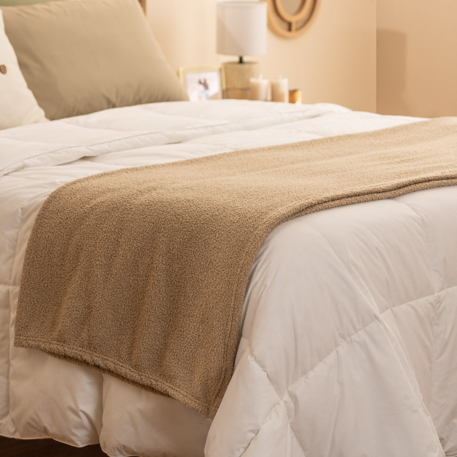 Manta Teddy Fleece Marrón Claro de 130 x 180 cm. - Arredo